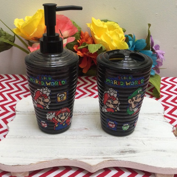 Bath | Super Mario Soap Dispensersuper Mario Toothbrush Holder New ...